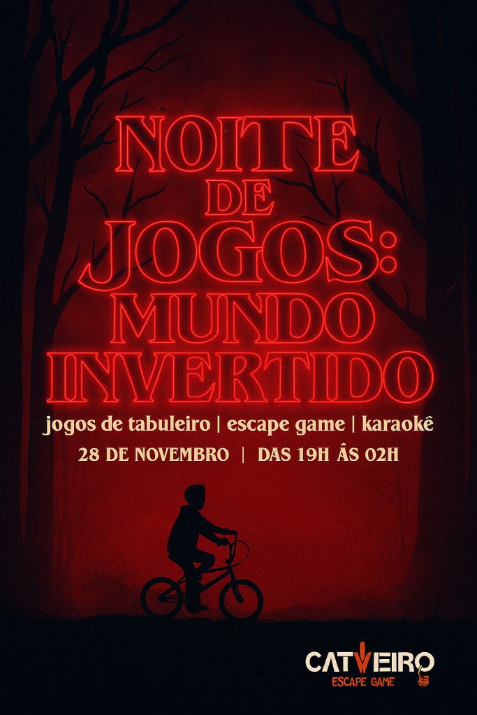 Entrada Noite de Jogos: Mundo Invertido - Cativeiro Escape Game